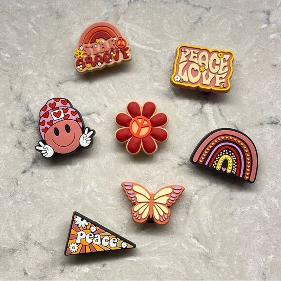 CROCS | Other | Croc Charms Aesthetic Set Of 7 Hippie Love Peace | Poshmark